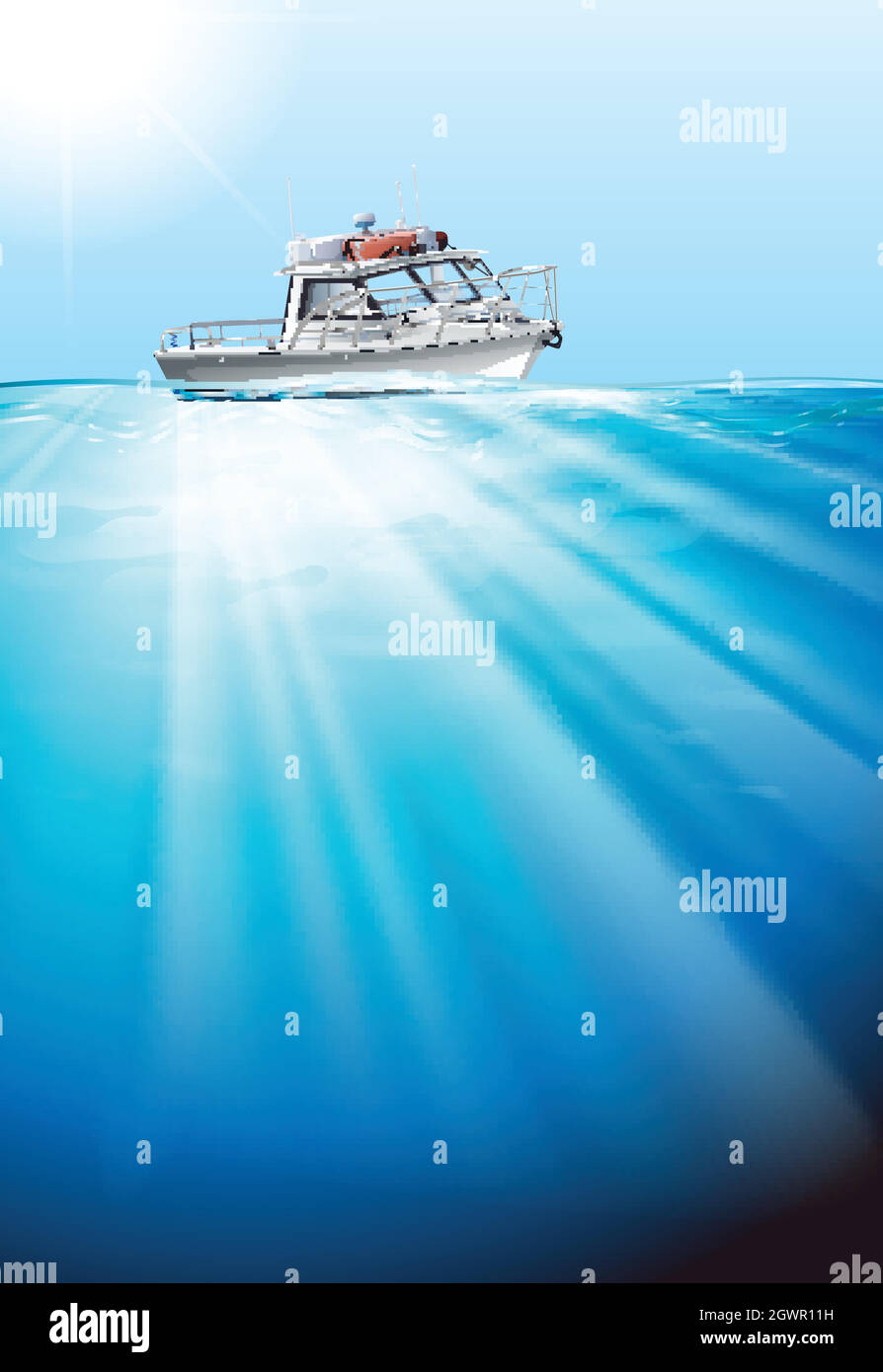 Boat on floating Stock Vector Images - Alamy