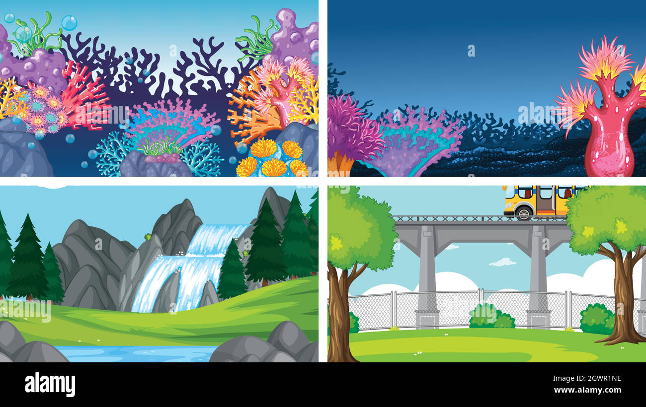 Set of scenes in nature setting Stock Vector Image & Art - Alamy