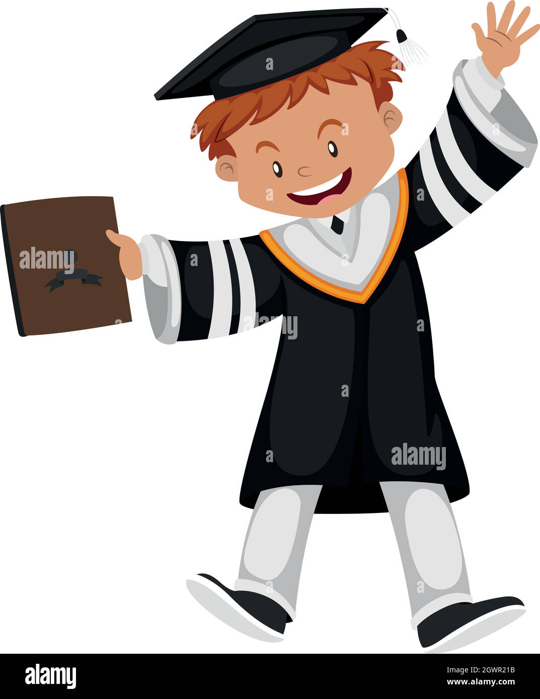 Man in black graduation gown Stock Vector Image & Art - Alamy