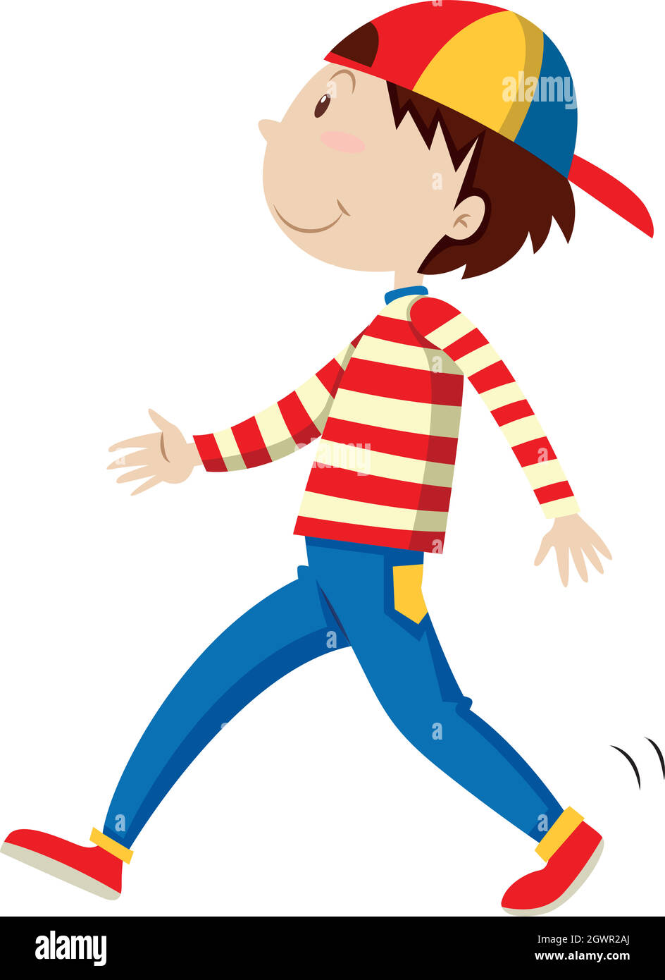 Man with happy face walking Stock Vector Image & Art - Alamy