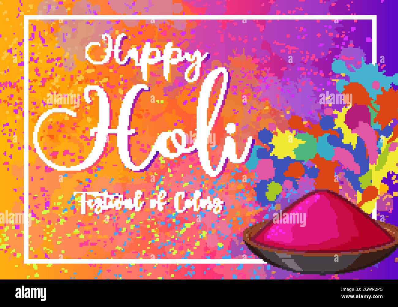 Happy Holi festival poster design with colorful background Stock Vector ...