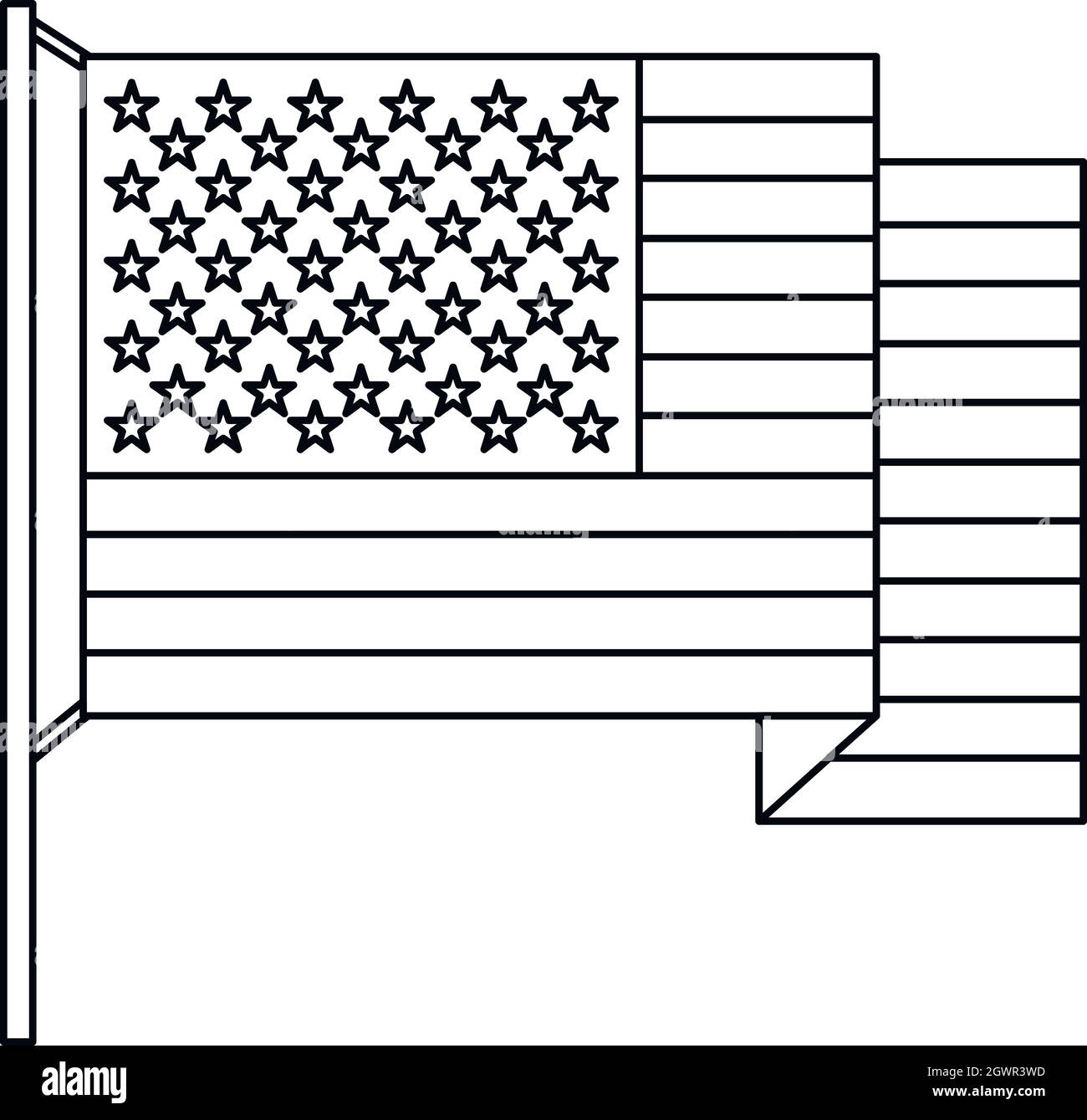 American flag icon , outline style Stock Vector Image & Art - Alamy