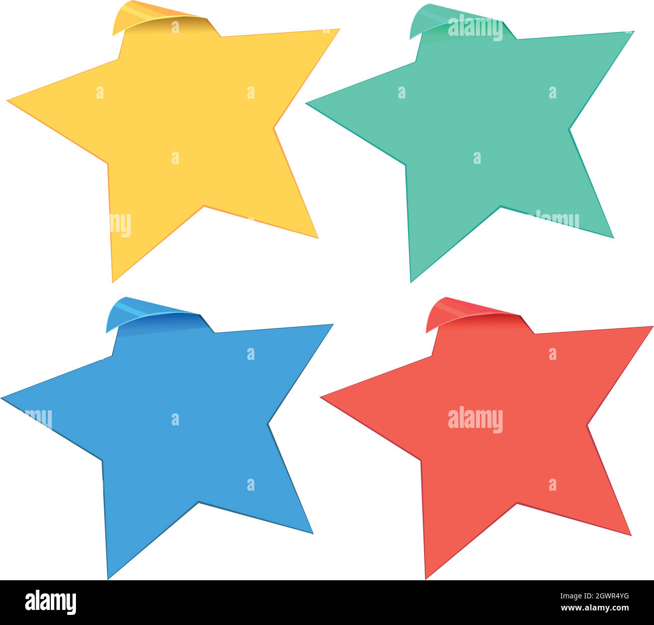 Set of star stickers in four colors Stock Vector Image & Art - Alamy