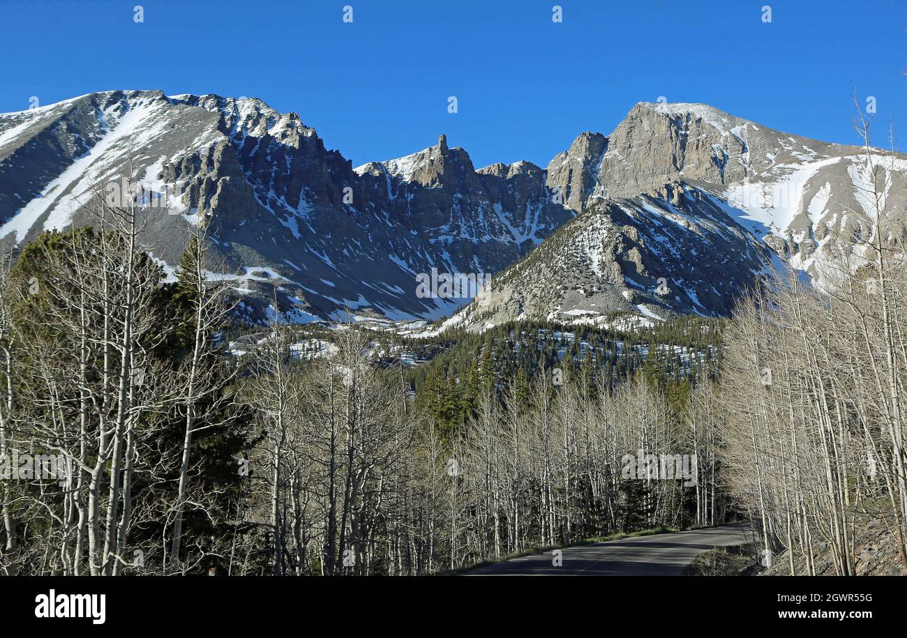 Snake Range from the road - Great Basin National Park, Nevada Stock ...