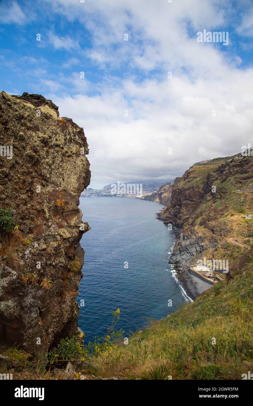 Cliffs by the sea near funchal in Madeira Island Stock Photo - Alamy