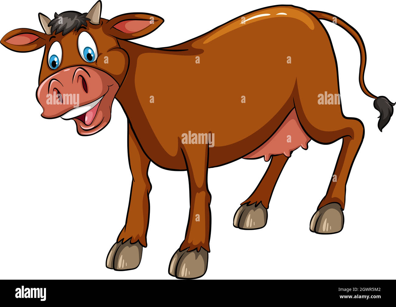 Cute brown cow on Stock Vector Images - Alamy