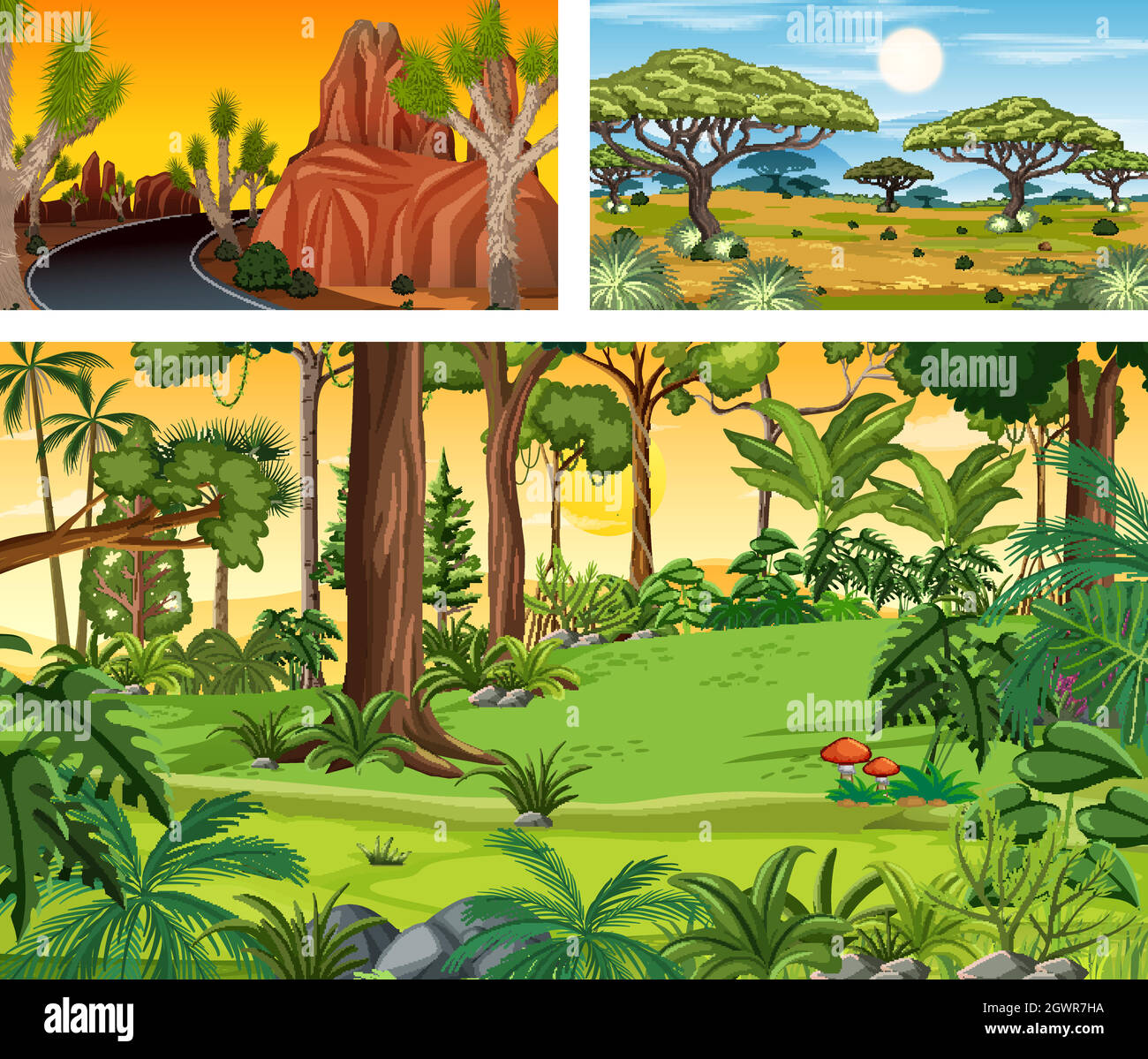 Different nature horizontal scenes Stock Vector Image & Art - Alamy