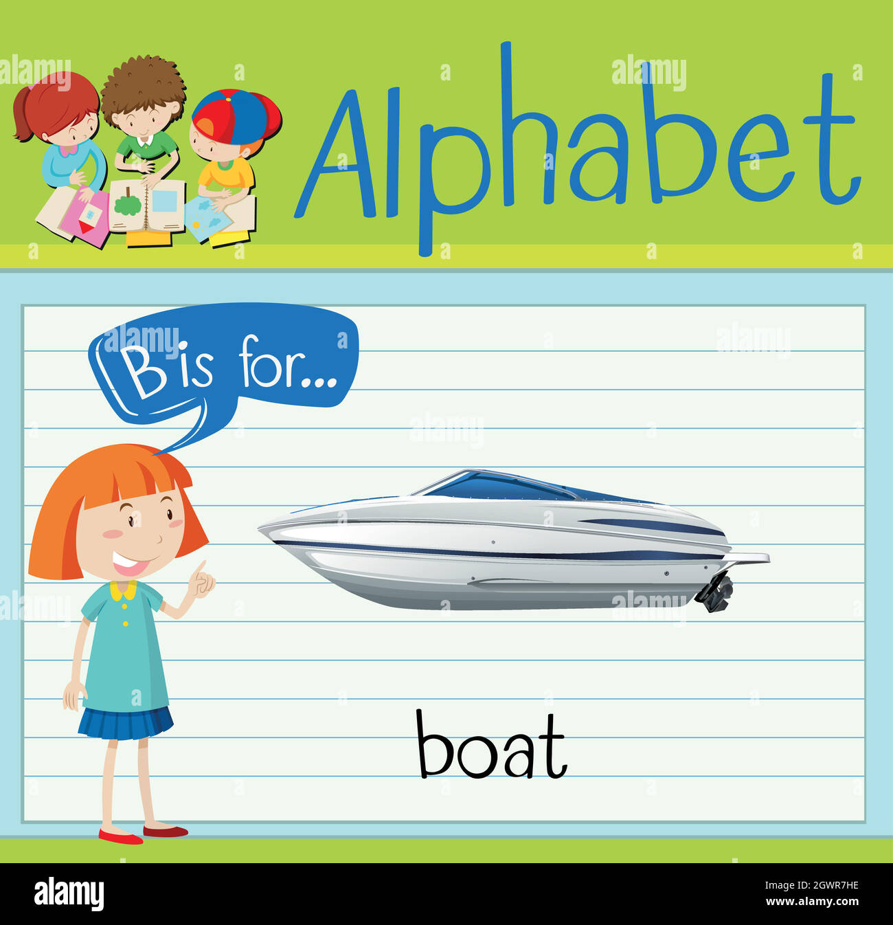 Flashcard letter B is for boat Stock Vector Image & Art - Alamy