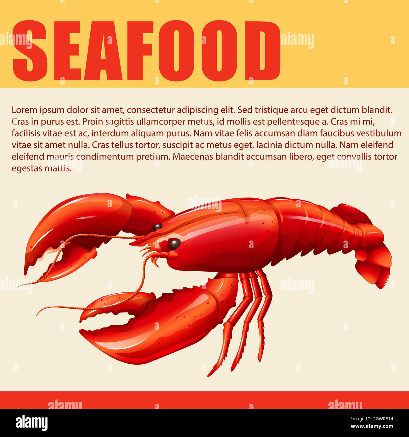 Food sign with seafood and text Stock Vector Image & Art - Alamy