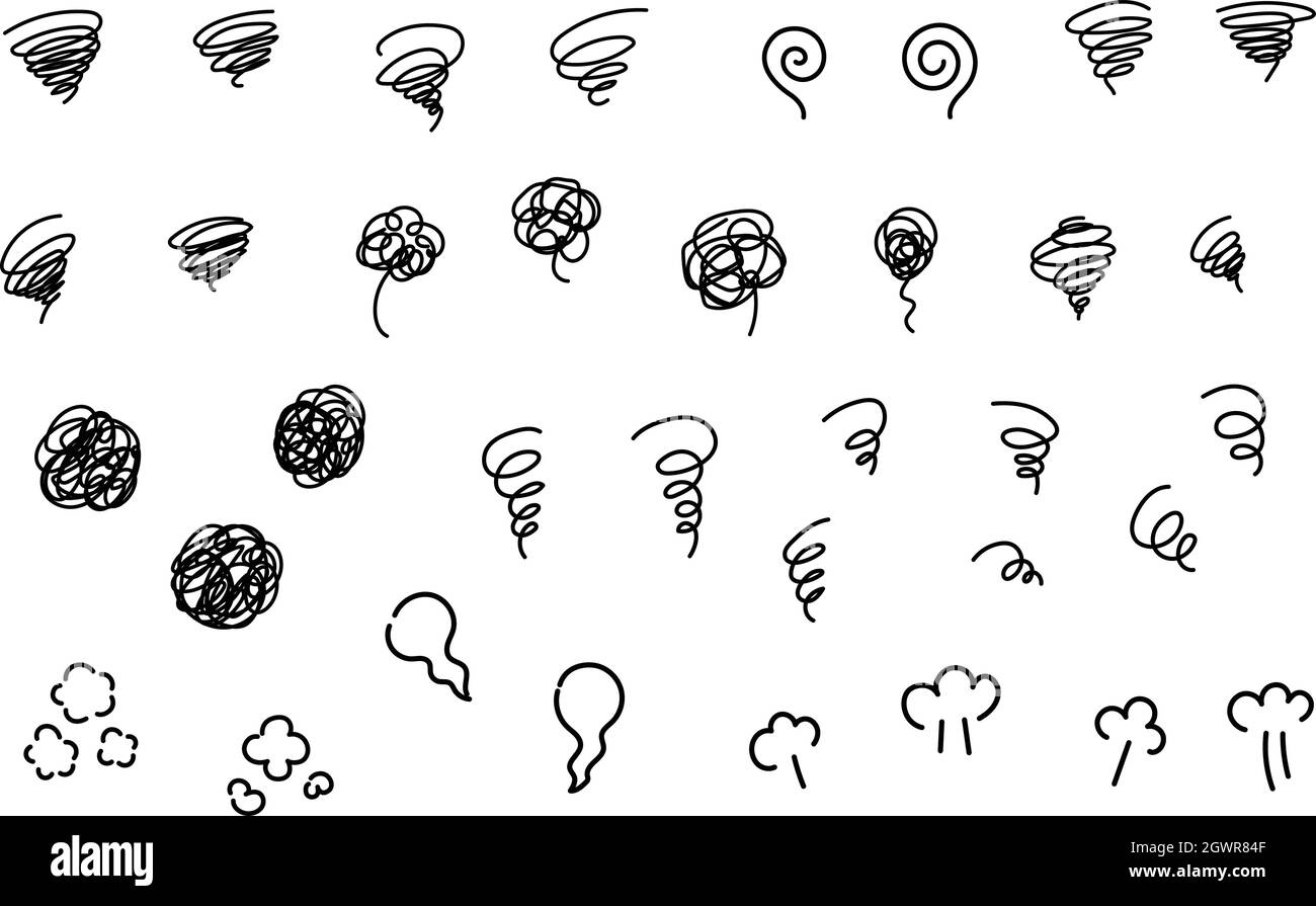 Set of hand-drawn marks for a comic book design. Vector illustration ...