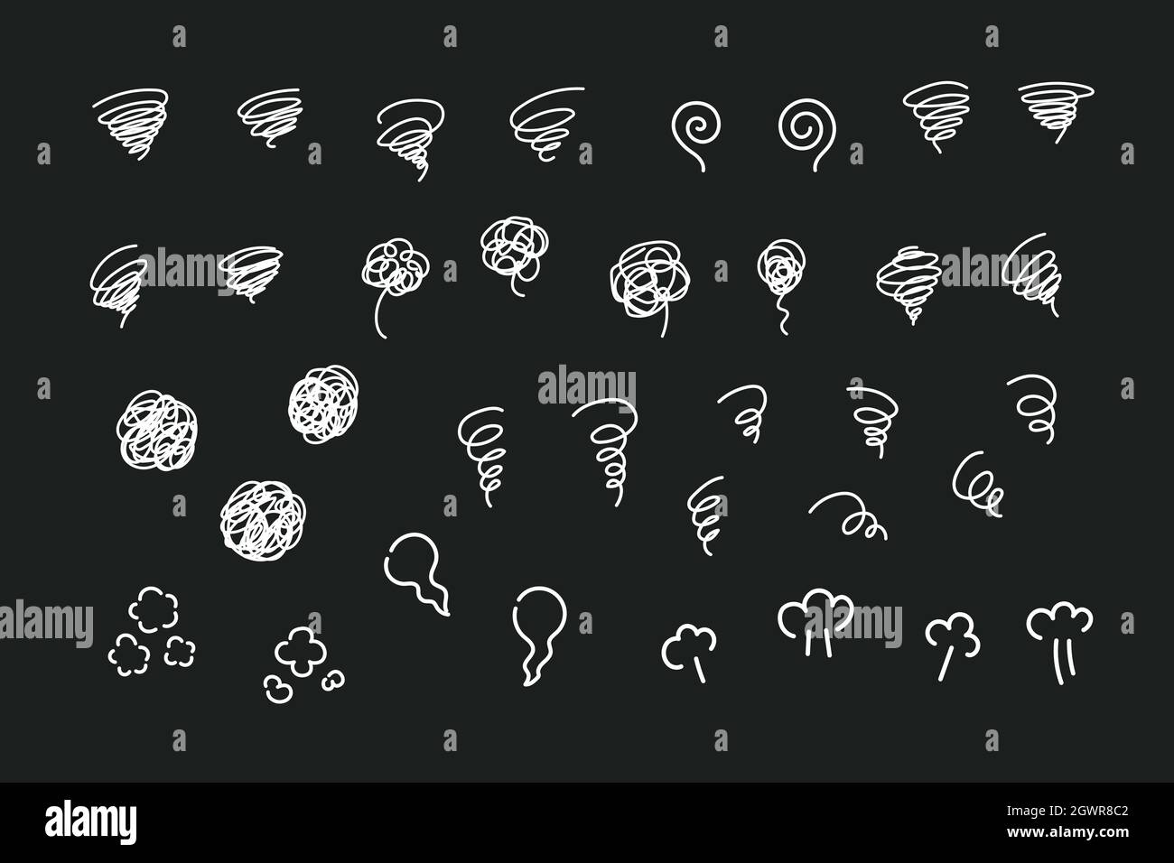 Set of hand-drawn marks for a comic book design. Vector illustration ...