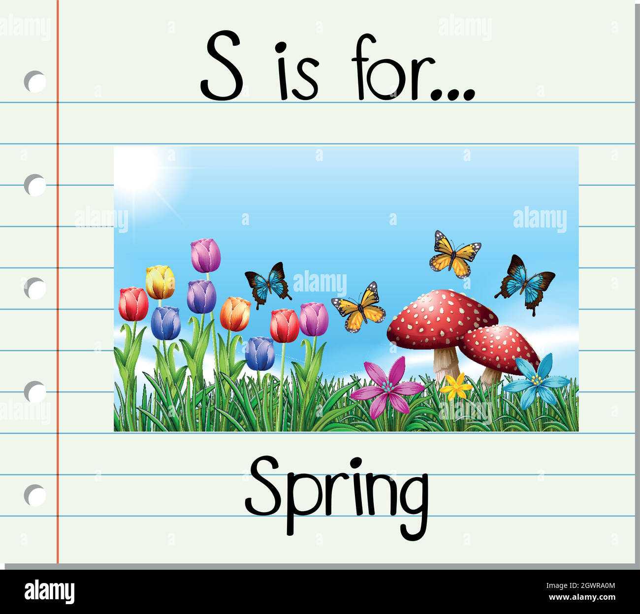 Flashcard letter S is for spring Stock Vector Image & Art - Alamy