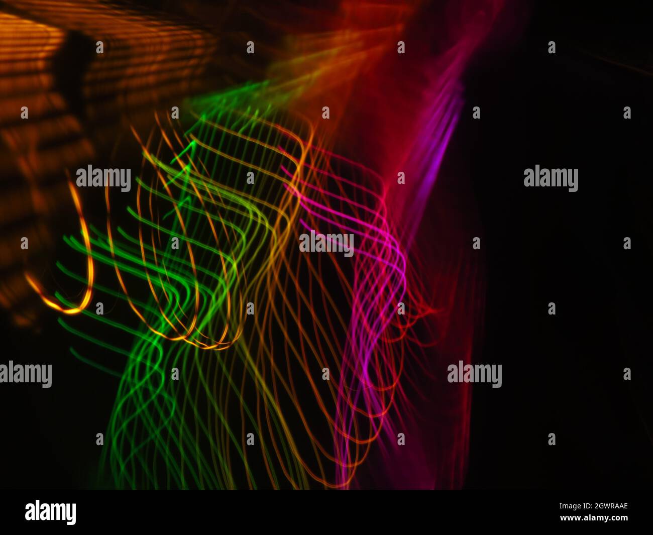 Multi Colored Light Painting Against Black Background Stock Photo - Alamy