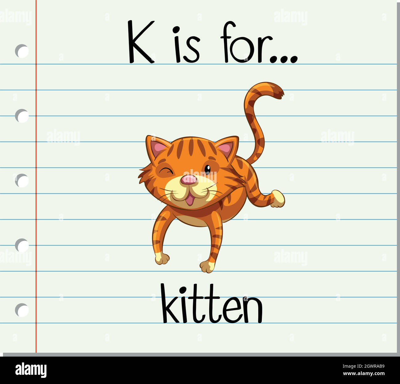 Flashcard letter K is for kitten Stock Vector Image & Art - Alamy