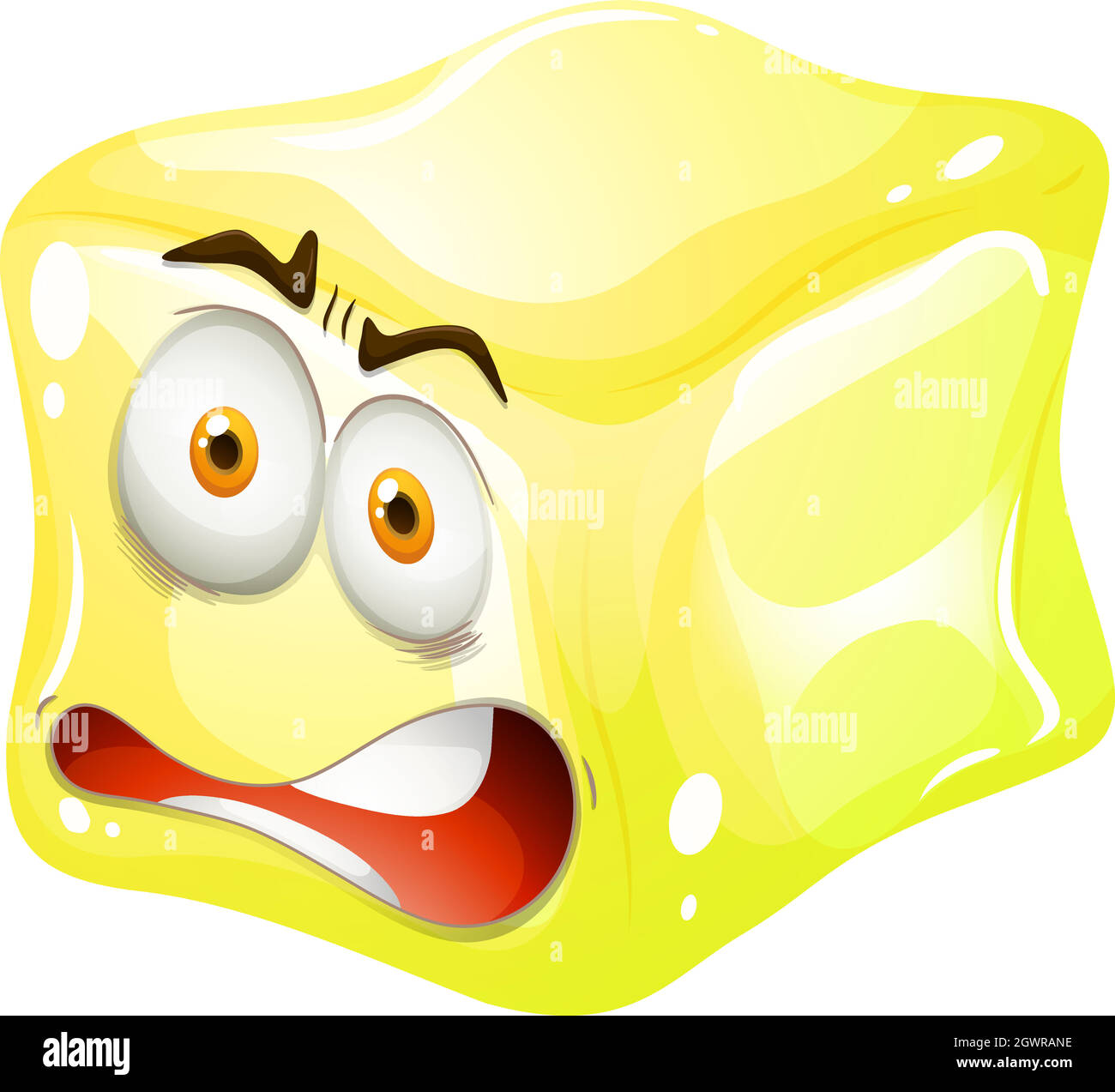 Yellow cube with tensed face Stock Vector Image & Art - Alamy