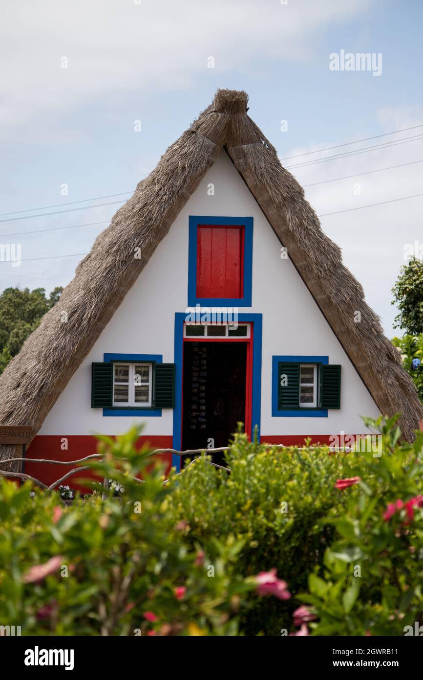 Traditional houses from Madeira Island in Santana Stock Photo - Alamy