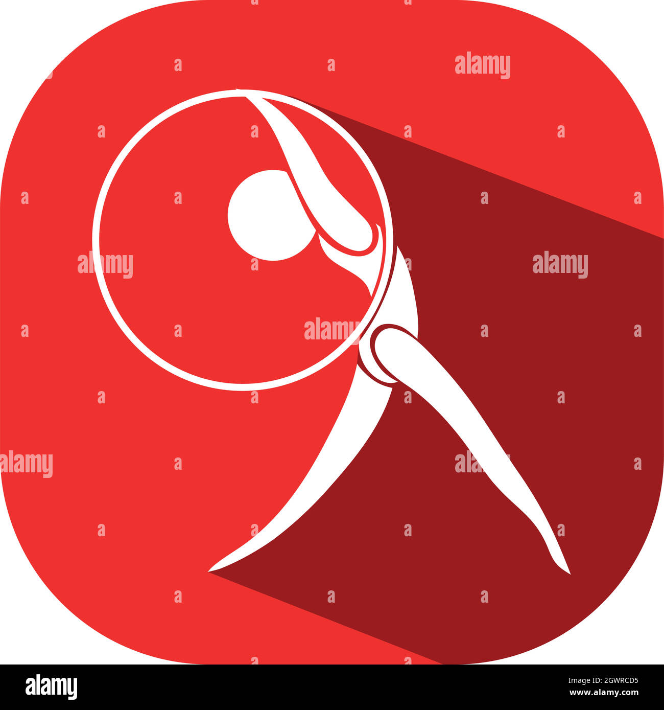 Gymnastics logo on red background Stock Vector Image & Art - Alamy