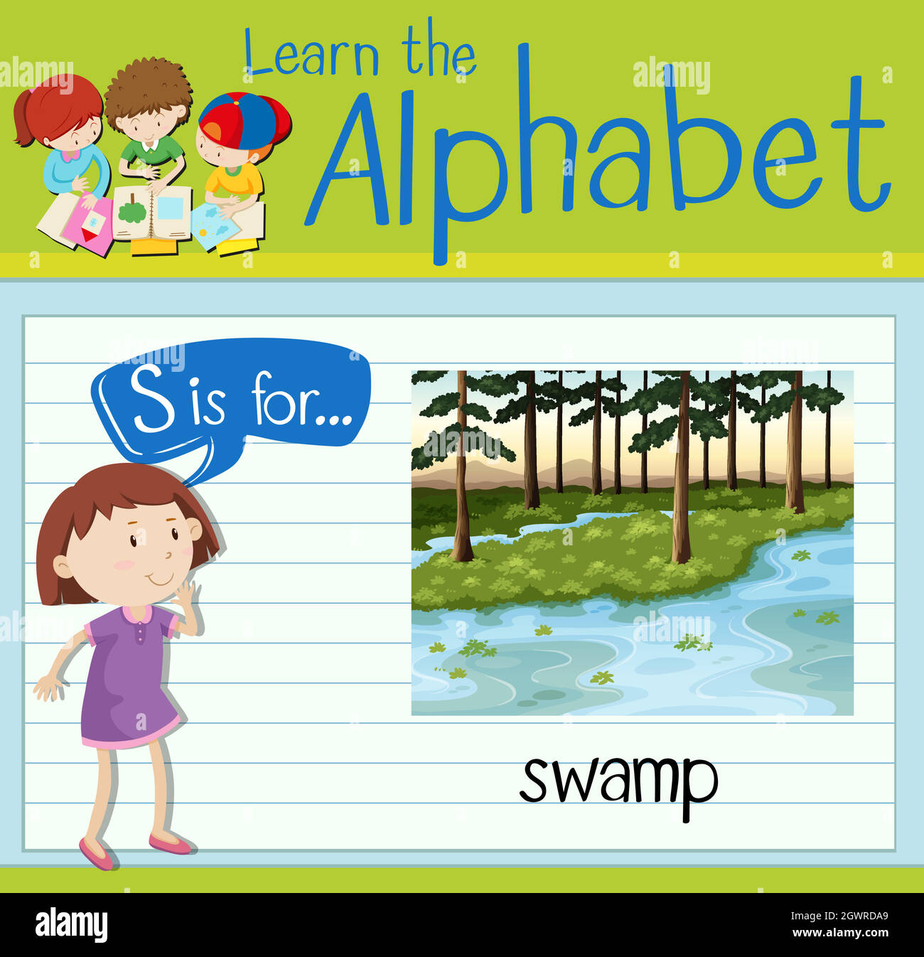 Flashcard letter S is for swamp Stock Vector Image & Art - Alamy