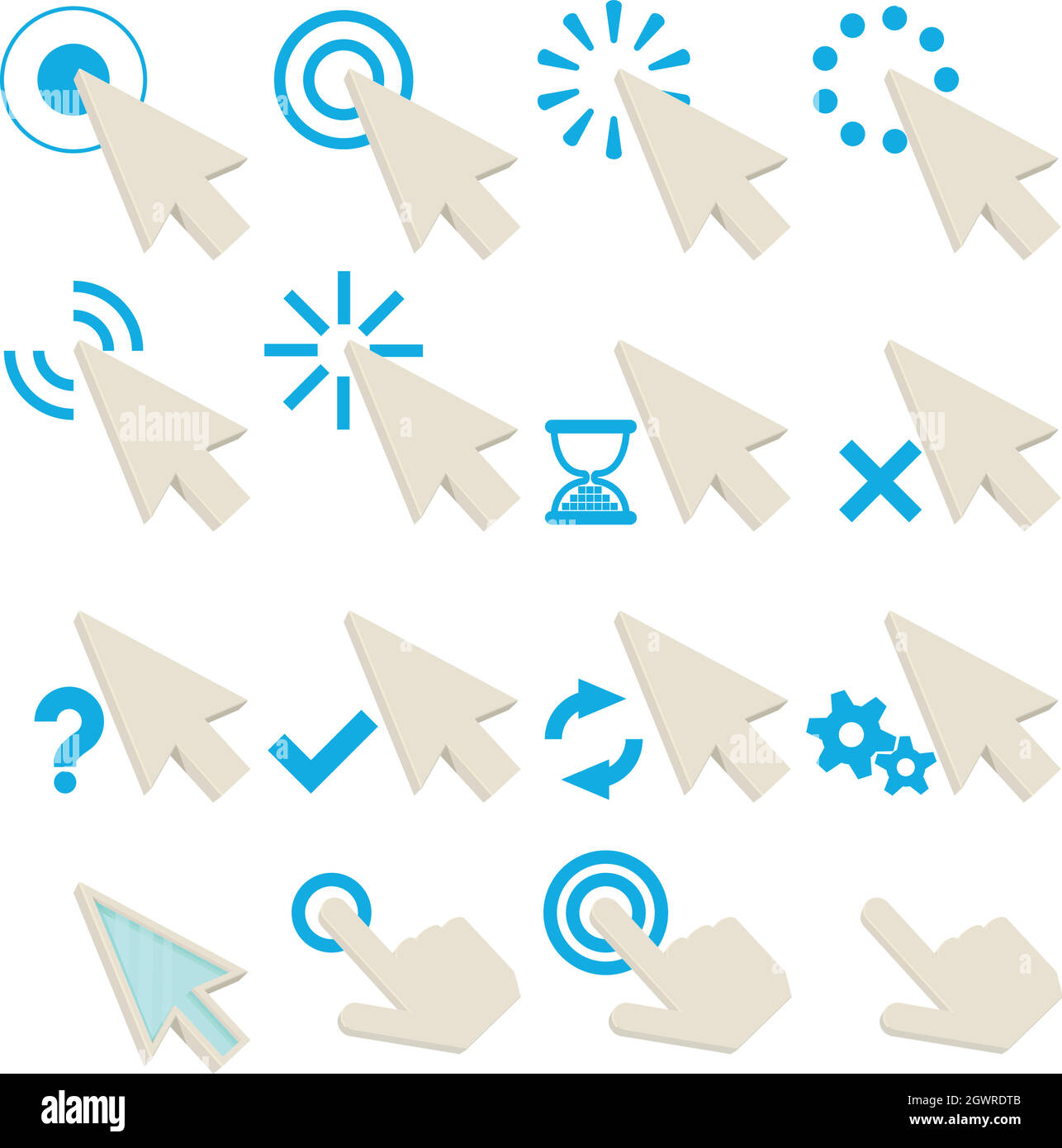 Click symbols icons set, cartoon style Stock Vector Image & Art - Alamy