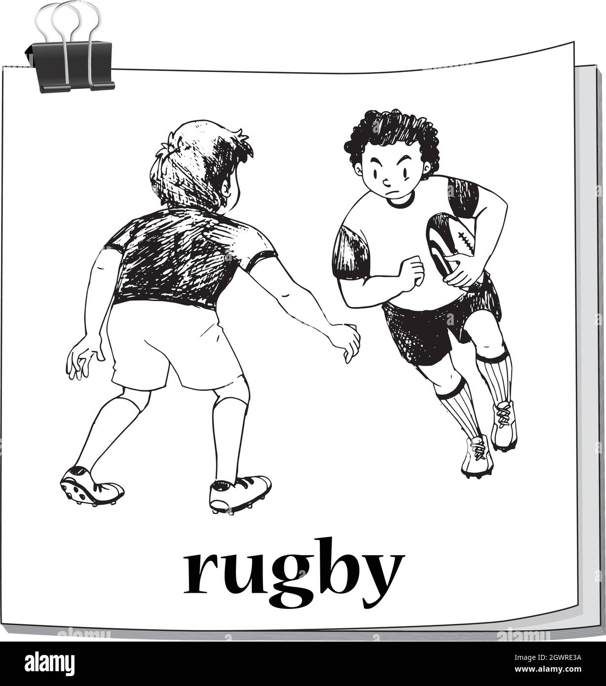 Doodle of people playing rugby Stock Vector Image & Art - Alamy