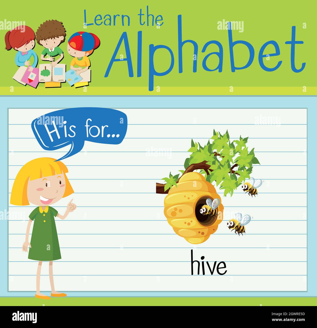 Flashcard letter H is for hive Stock Vector Image & Art - Alamy