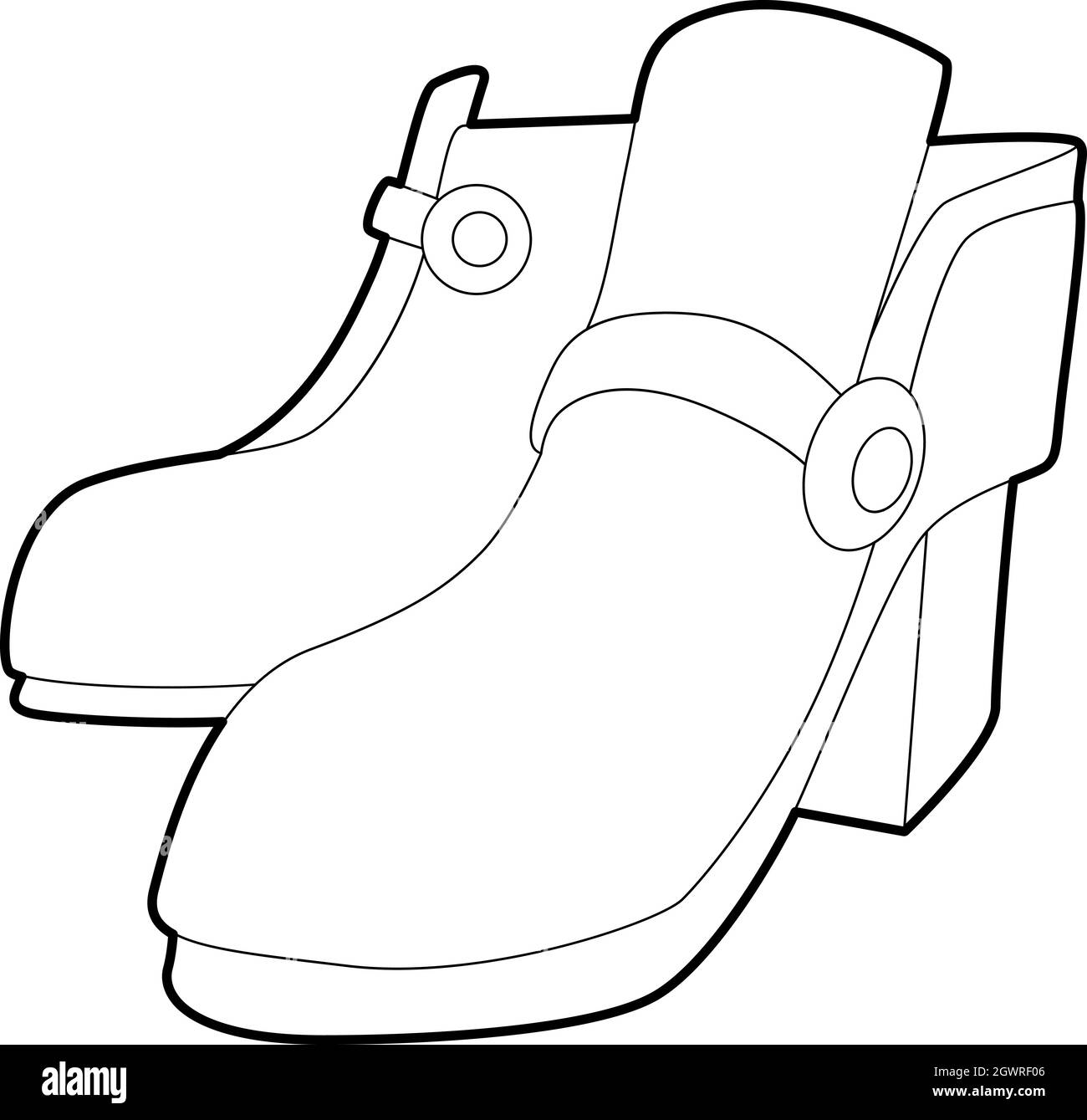 Boots line icon black Cut Out Stock Images & Pictures - Alamy