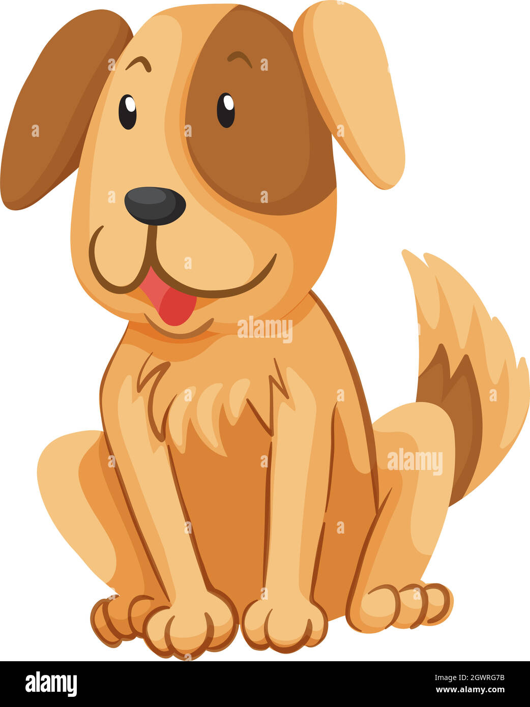 Cute fluffy brown dog Stock Vector Images - Alamy