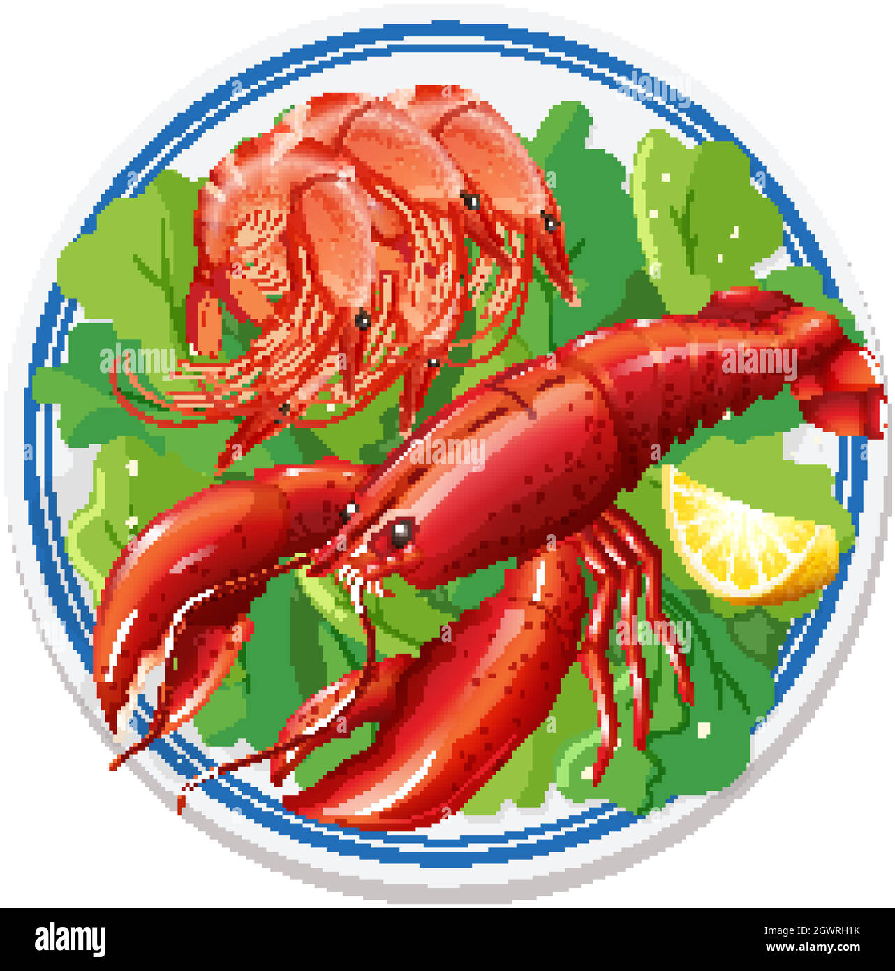 Aerial view of food on plate Stock Vector Image & Art - Alamy