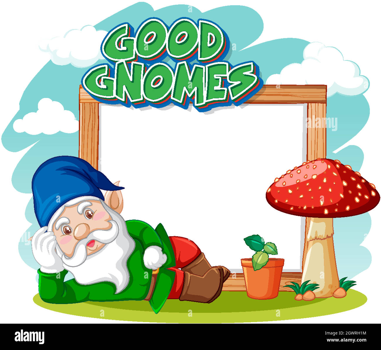 Good gnomes logo with blank banner on white background Stock Vector ...