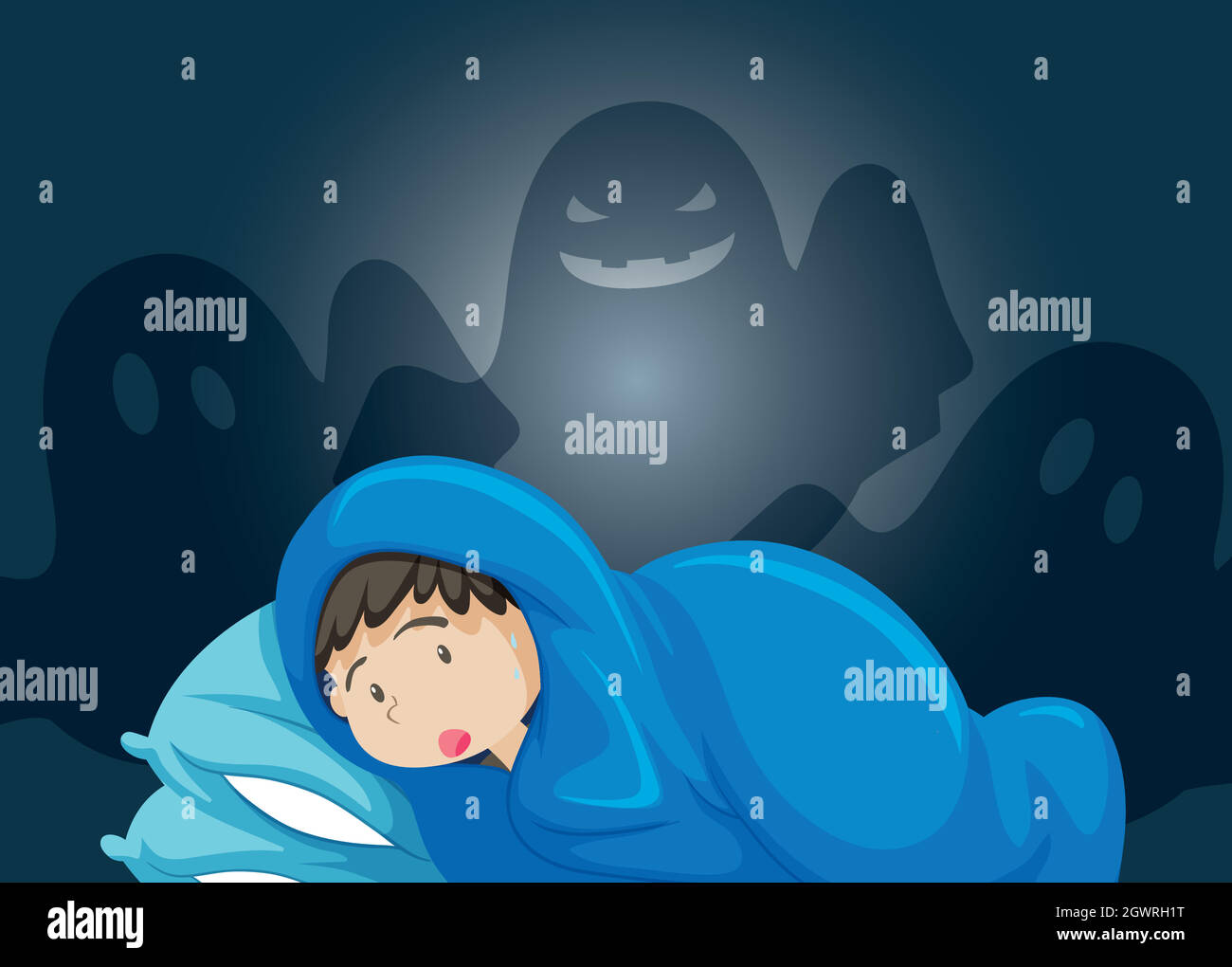 A boy scare of ghost Stock Vector Image & Art - Alamy