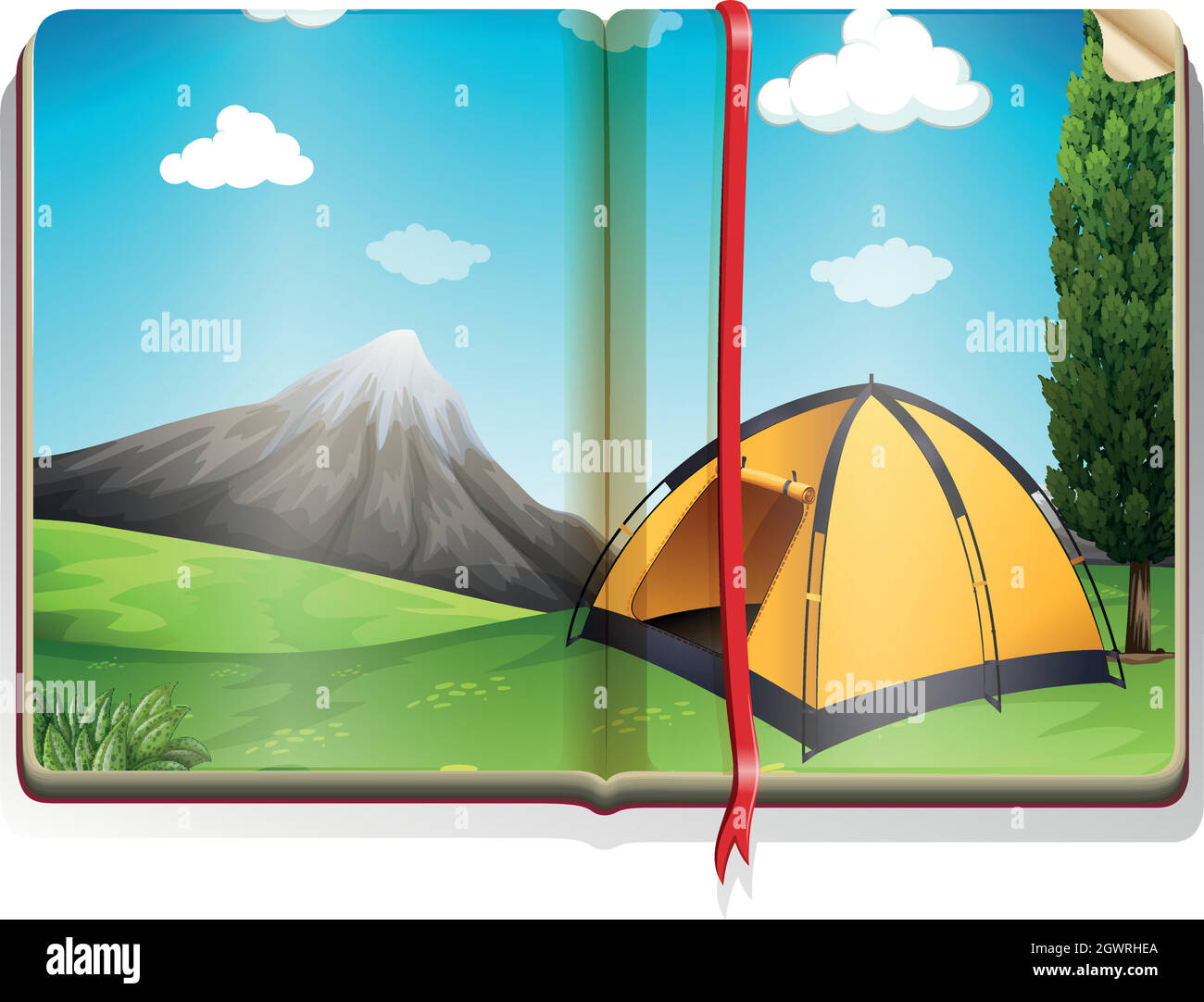 Reading book tent camping Stock Vector Images - Alamy