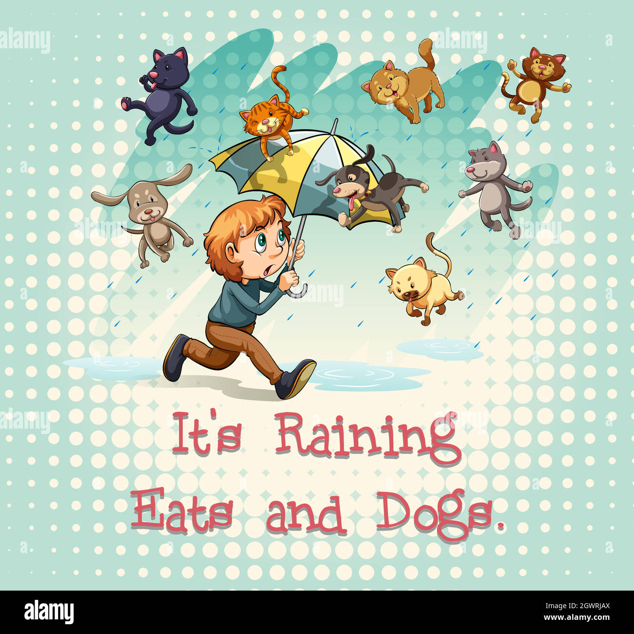 Raining cats and dogs Stock Vector Image & Art - Alamy
