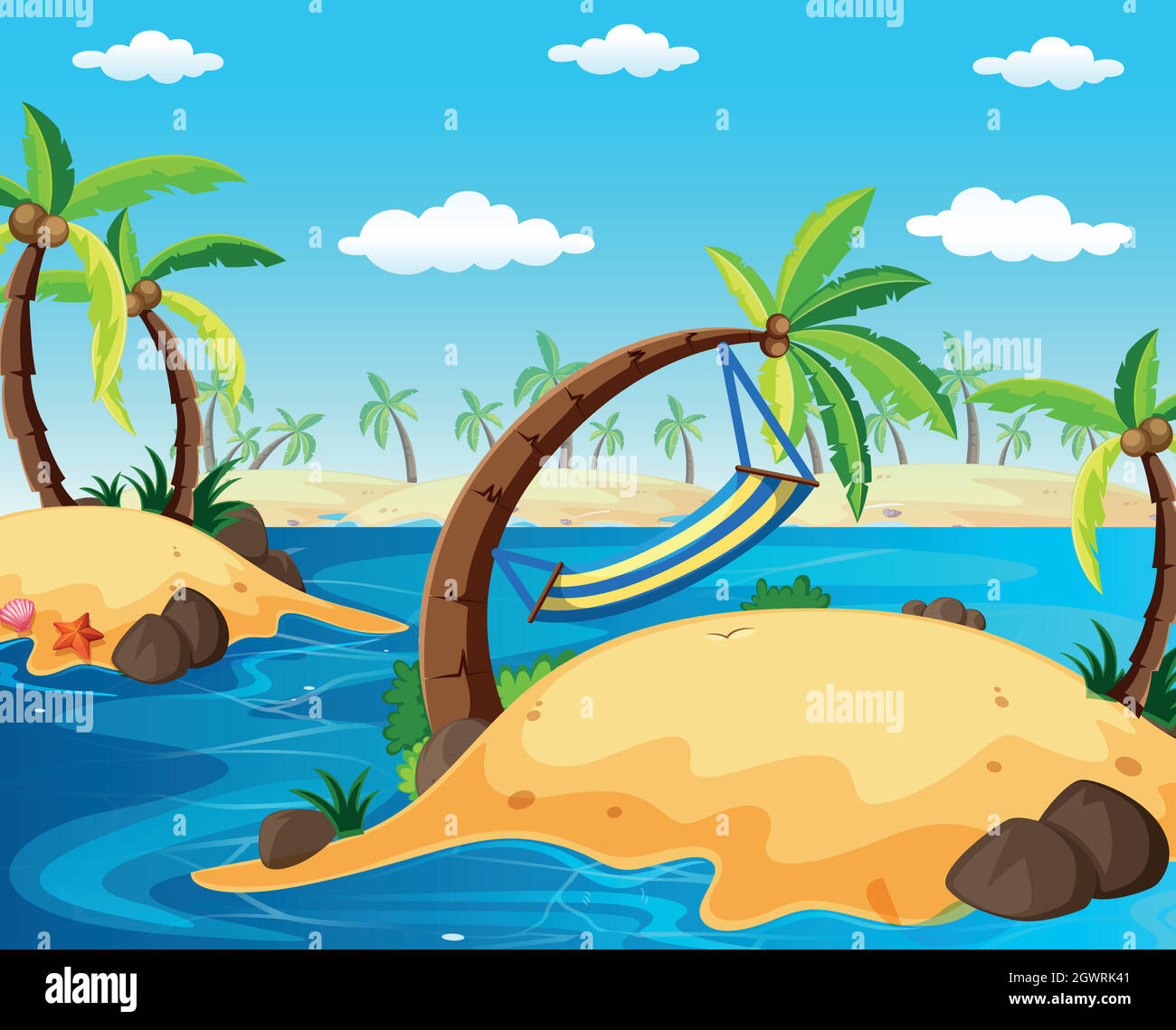 Background scene with islands in the ocean Stock Vector Image & Art - Alamy