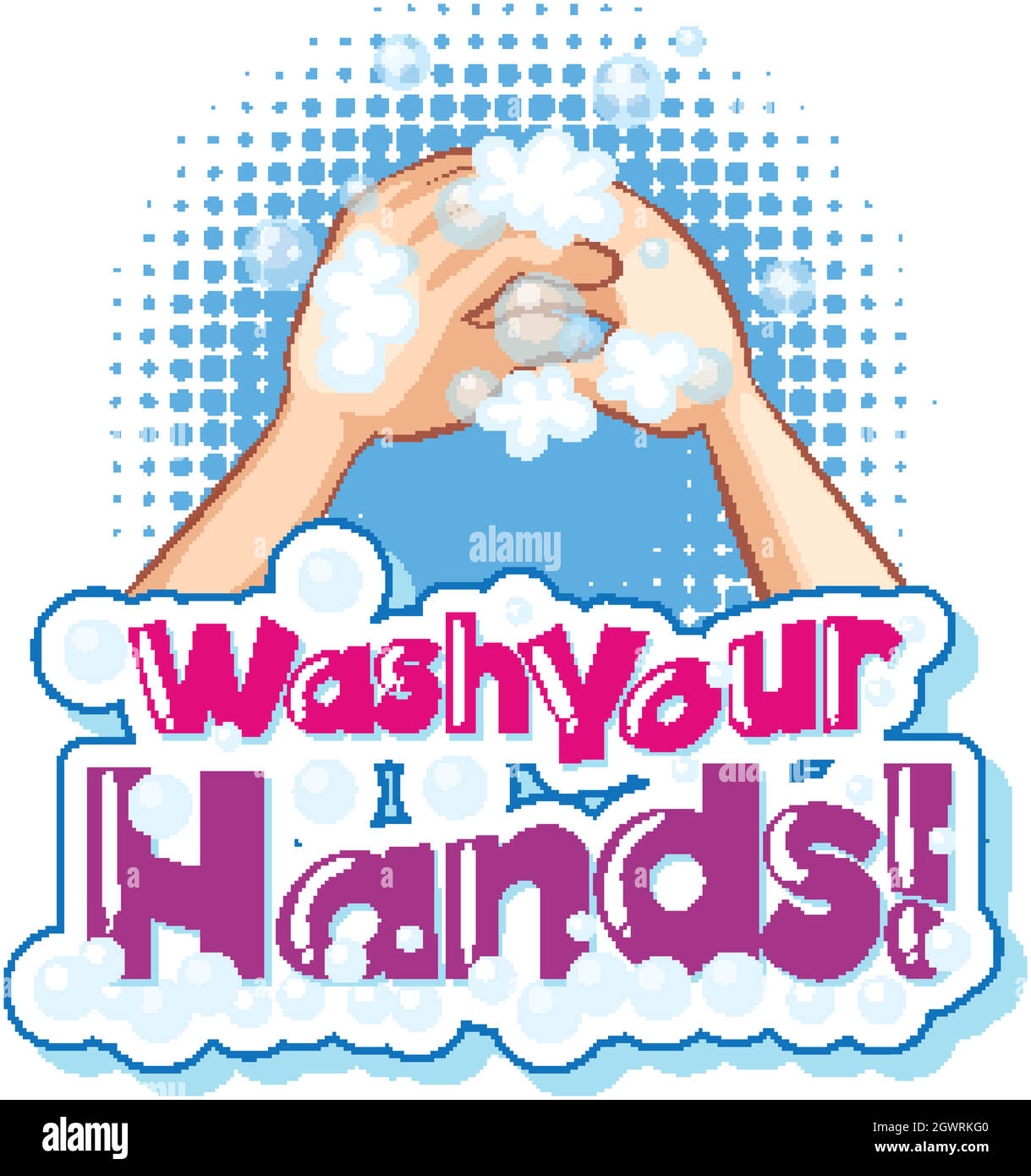 Poster design for coronavirus theme with word wash your hands Stock ...