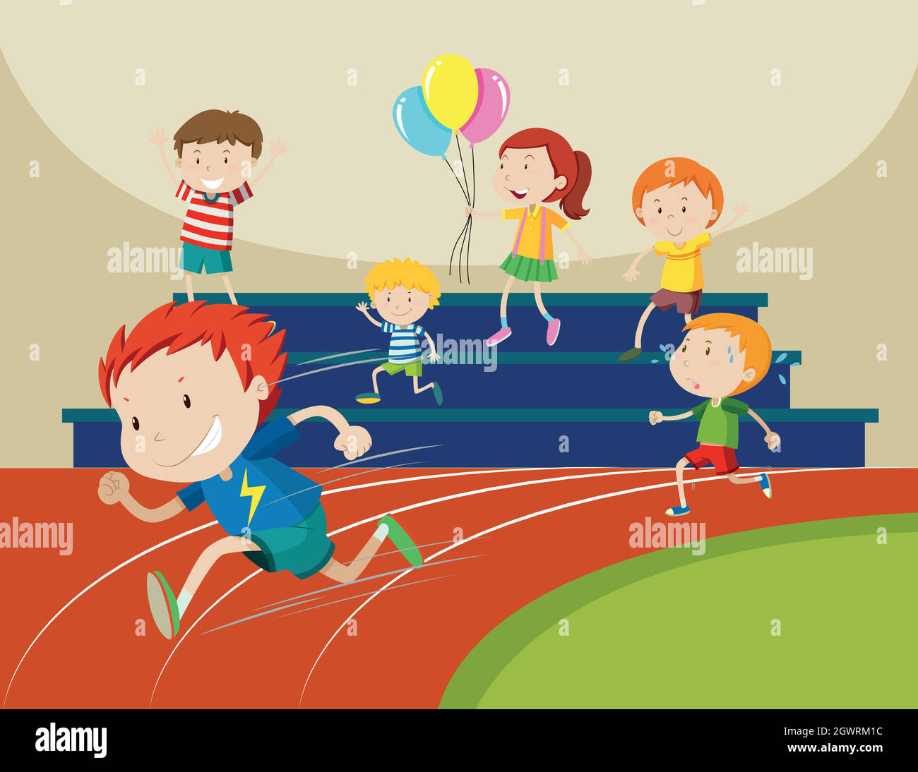 School boys running race Stock Vector Images - Alamy