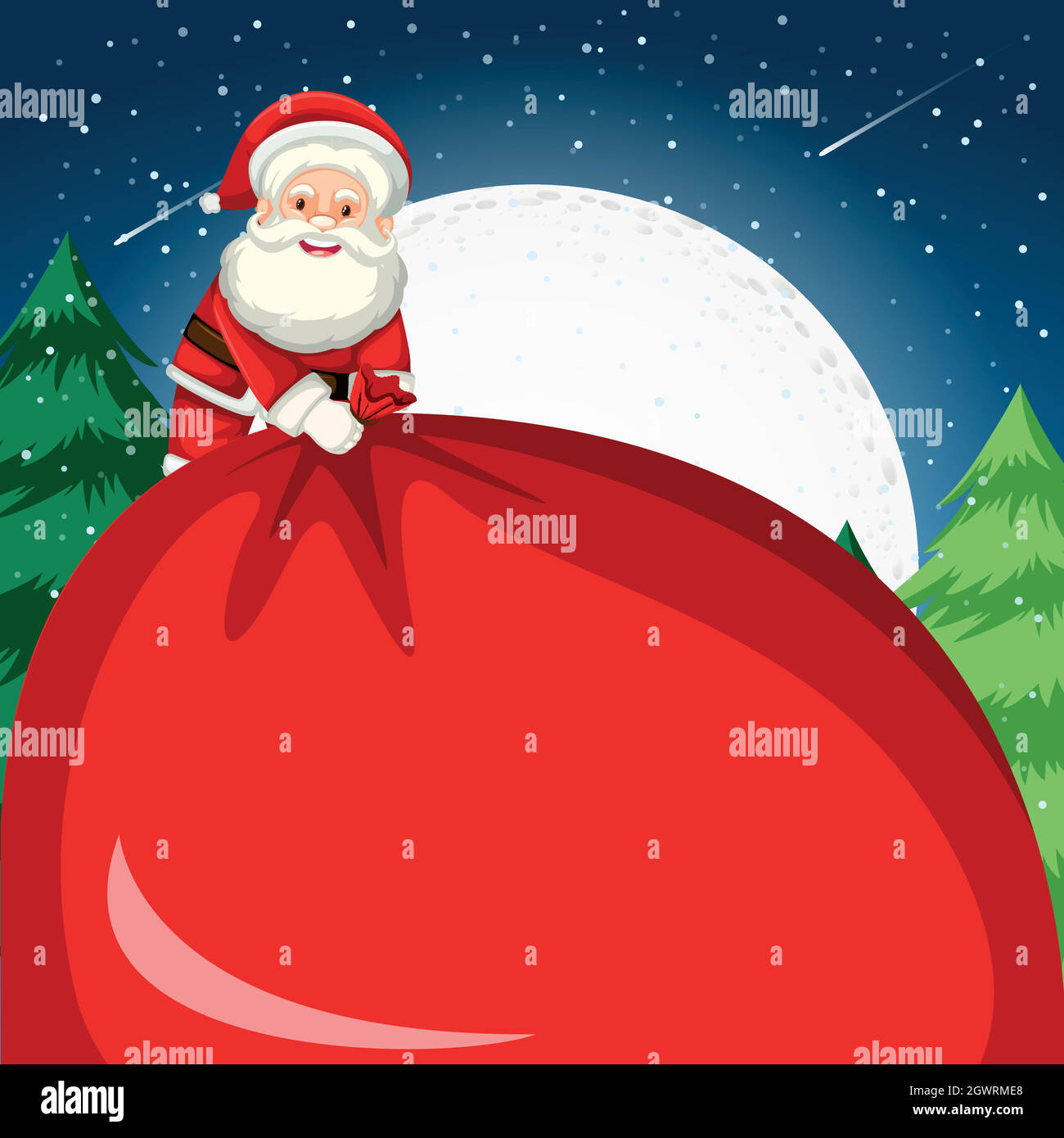 Santa holding a large sack Stock Vector Image & Art - Alamy