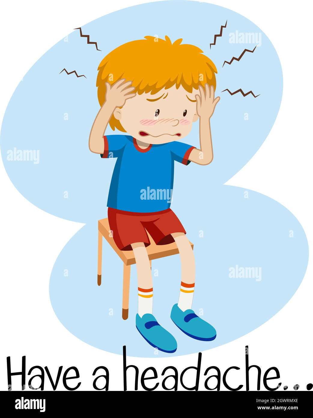 A Boy Having a Headache Stock Vector Image & Art - Alamy