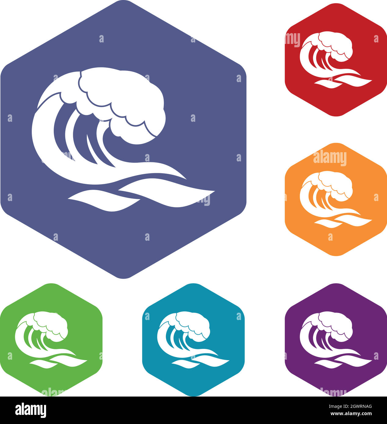 Wave icons set Stock Vector Image & Art - Alamy