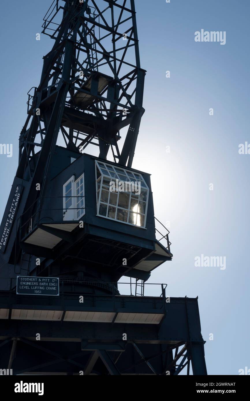 Historic crane on Queens Wharf, Wellington, North Island, New Zealand ...