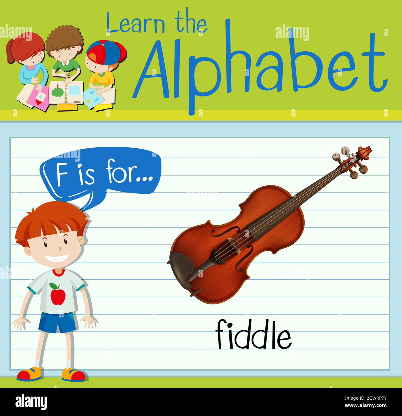 Flashcard letter F is for fiddle Stock Vector Image & Art - Alamy