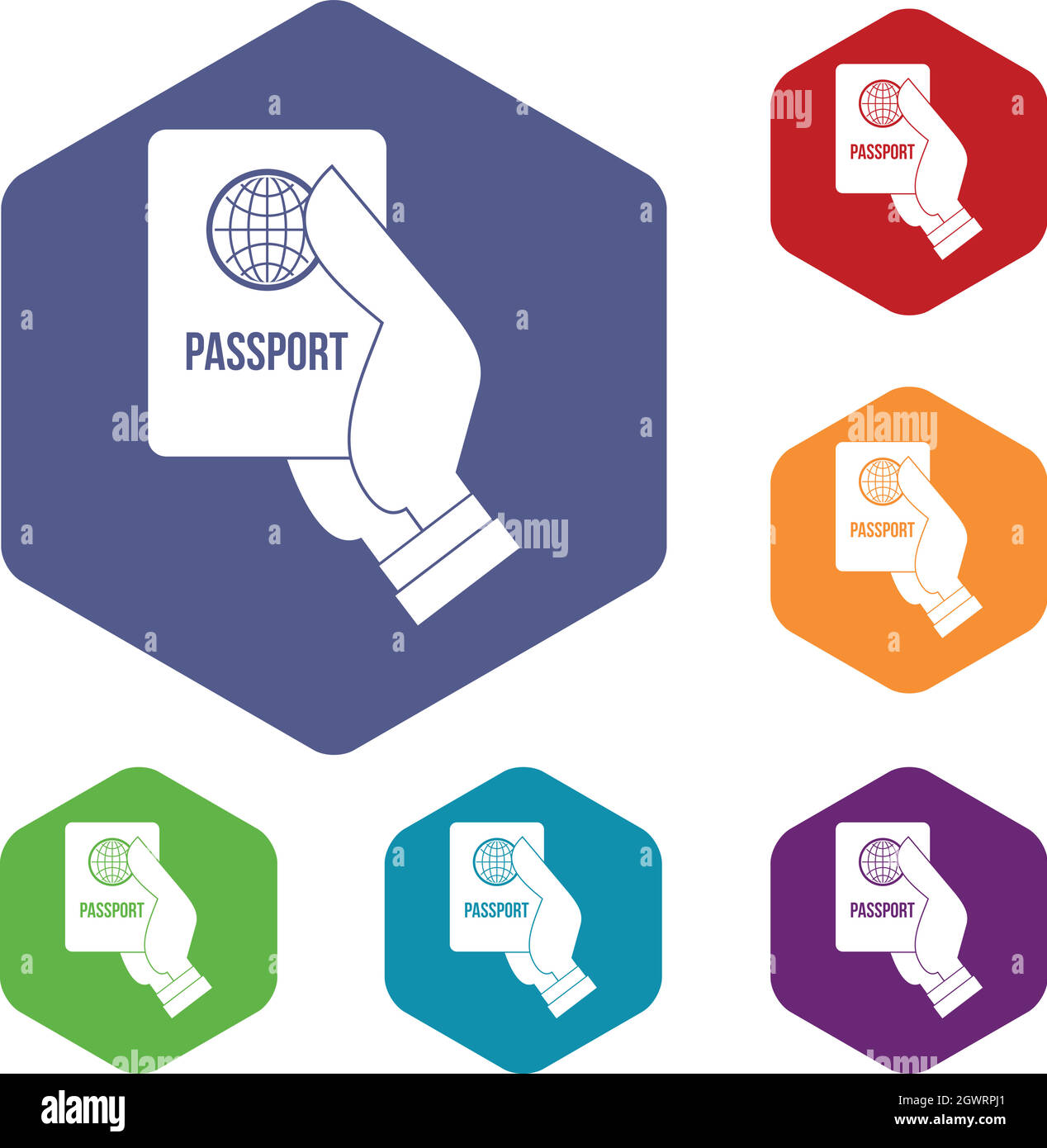 Passport icons set Stock Vector Image & Art - Alamy