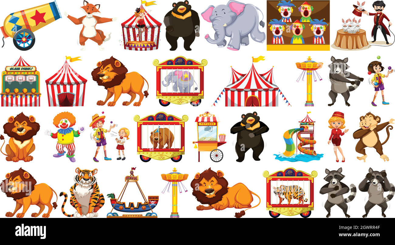 Isolated circus bear design Cut Out Stock Images & Pictures - Alamy
