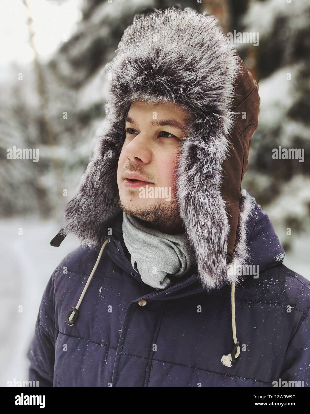 Young man in beard ski hi-res stock photography and images - Alamy