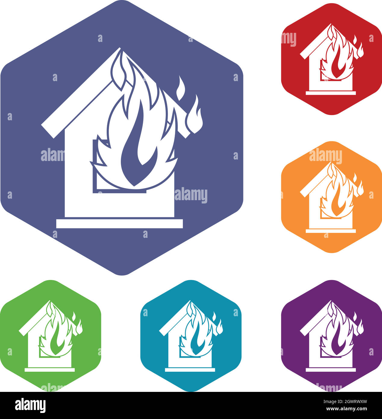 Preventing fire icons set Stock Vector Image & Art - Alamy