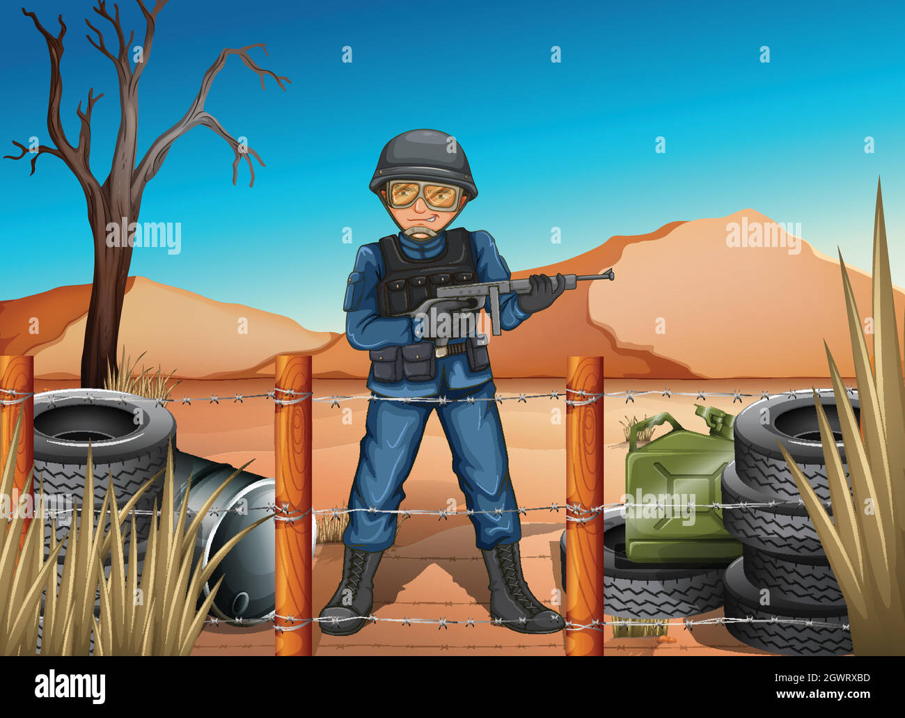 A soldier in the battlefield Stock Vector Image & Art - Alamy