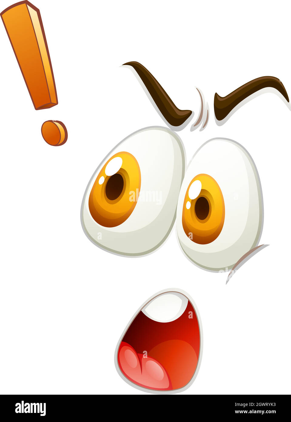 Shocking face with sign Stock Vector Image & Art - Alamy