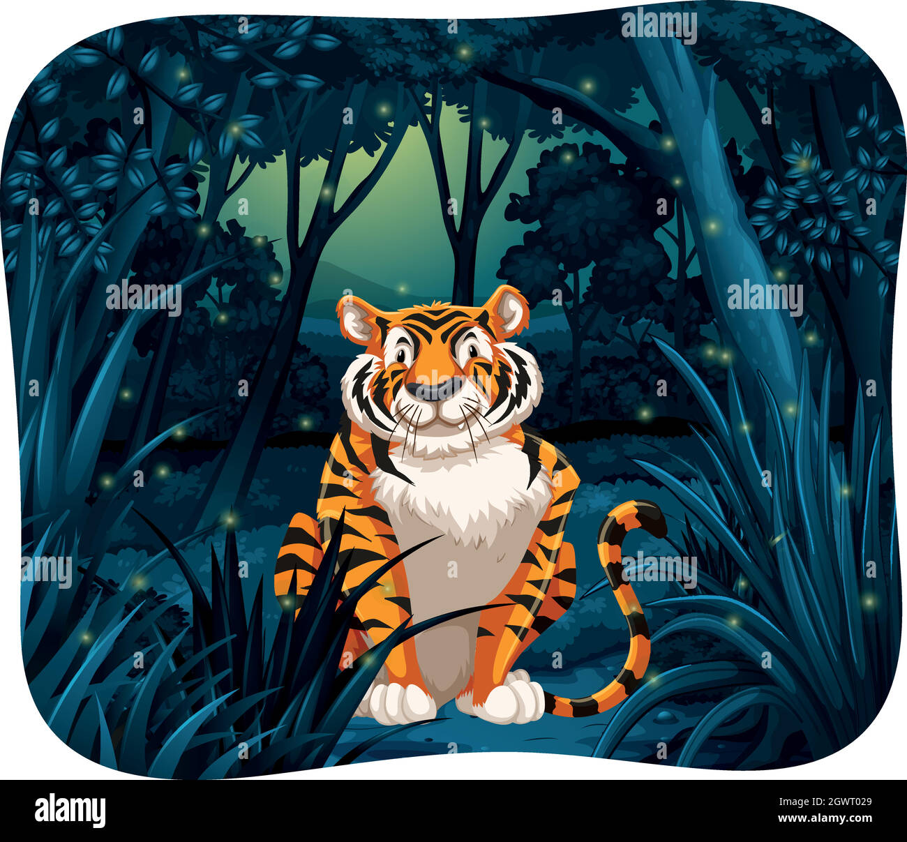 Tiger jungle wallpaper Cut Out Stock Images & Pictures - Alamy