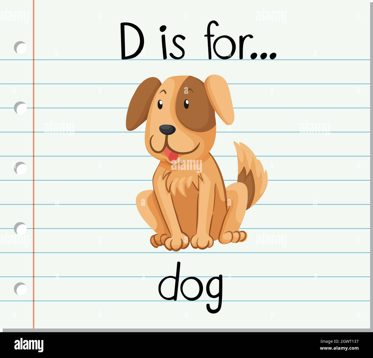 Flashcard letter D is for dog Stock Vector Image & Art - Alamy