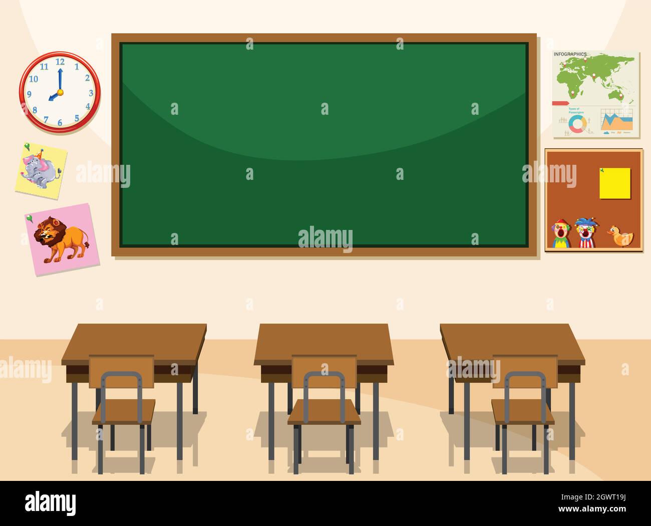 Interior primary school in Stock Vector Images - Alamy