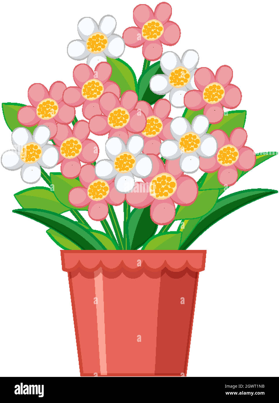 Cartoon flower in pot hi-res stock photography and images - Alamy